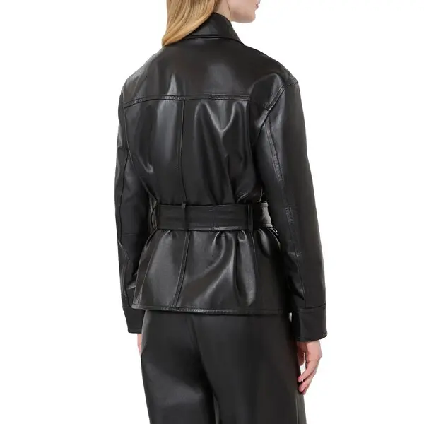 Max Mara Nappa Leather Giusto Jacket - Black