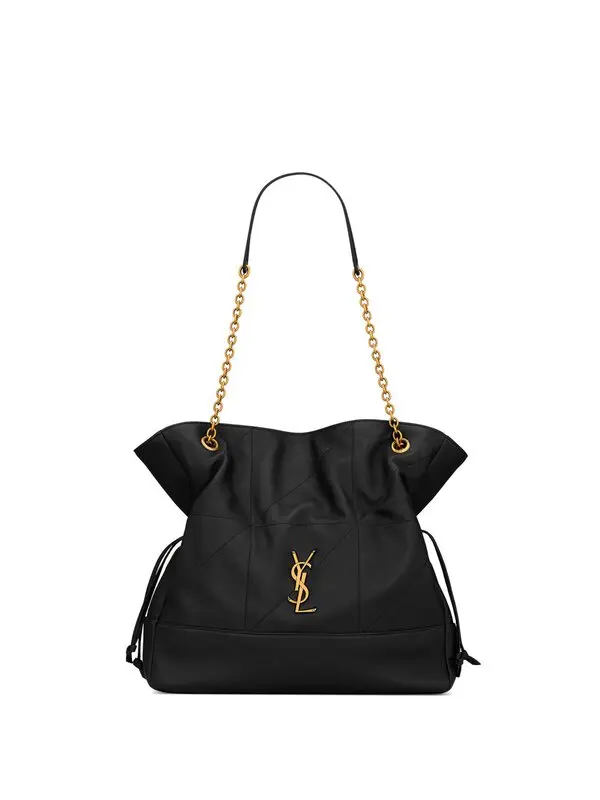 Saint Laurent Jamie Shopping In Lambskin - Black