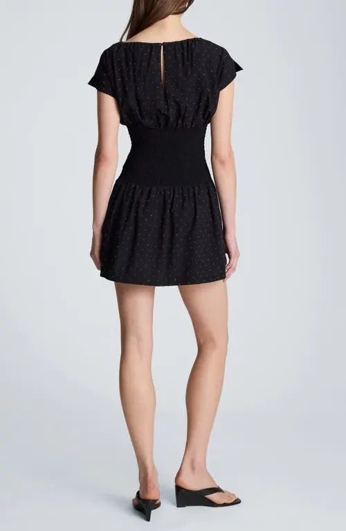 KENNETH COLE COLLECTION Pin Dot Smock Waist Minidress