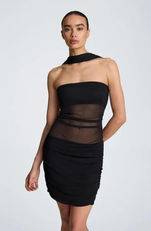 KENNETH COLE COLLECTION Scarf Strap Illusion Lace Minidress