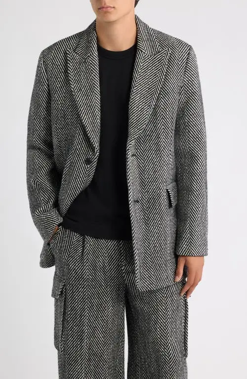 KROST Herringbone Longline Blazer - Black