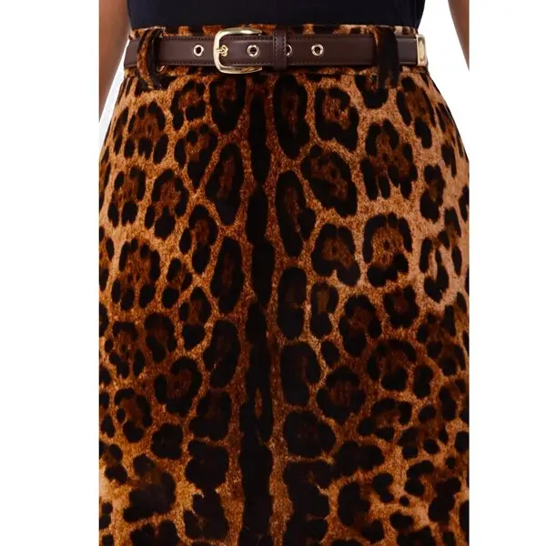 Max Mara Leopard Falange Skirt - Brown