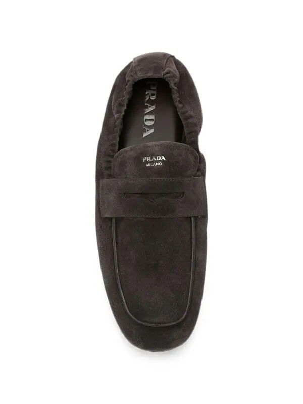 Prada Shuffle Leather Loafers - Brown