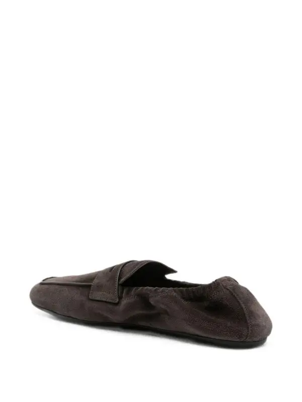 Prada Shuffle Leather Loafers - Brown