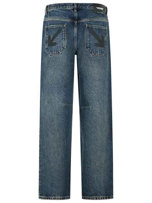 Off-White Half Arrow Tapered' Cotton Jeans - Blue