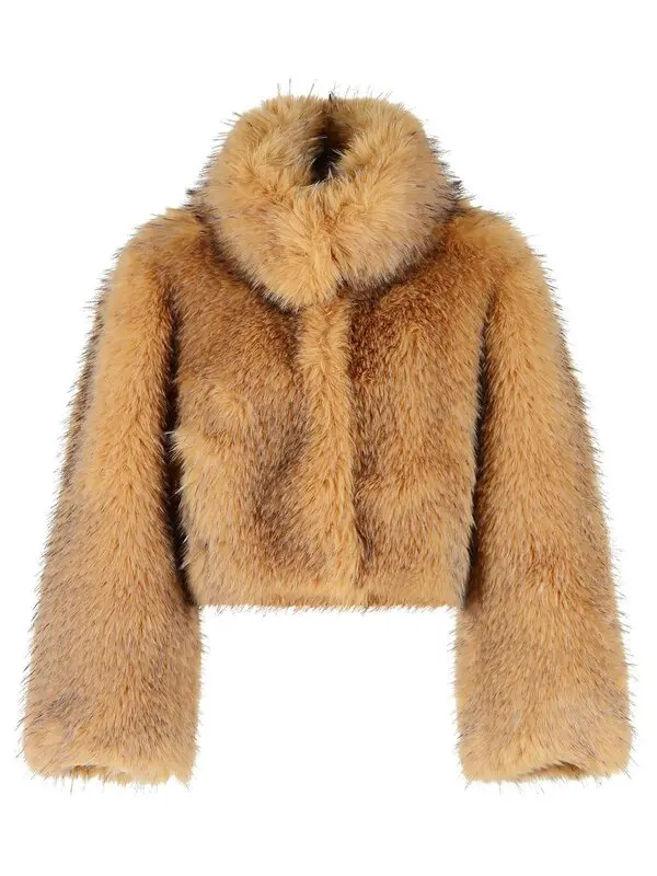 ROTATE BY BIRGER CHRISTENSEN Beige Faux Fur Jacket - Cream