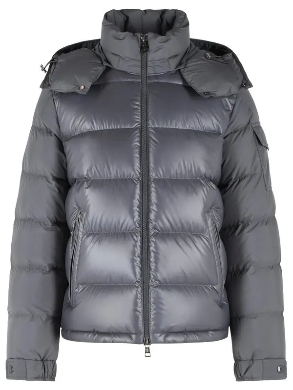 Moncler Maya' Grey Polyester Short Down Jacket