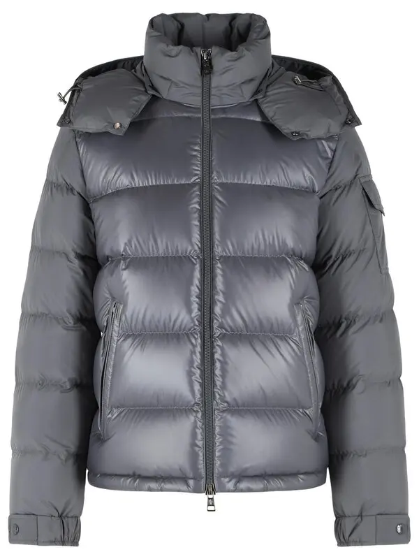 Moncler Maya' Grey Polyester Short Down Jacket - Gray