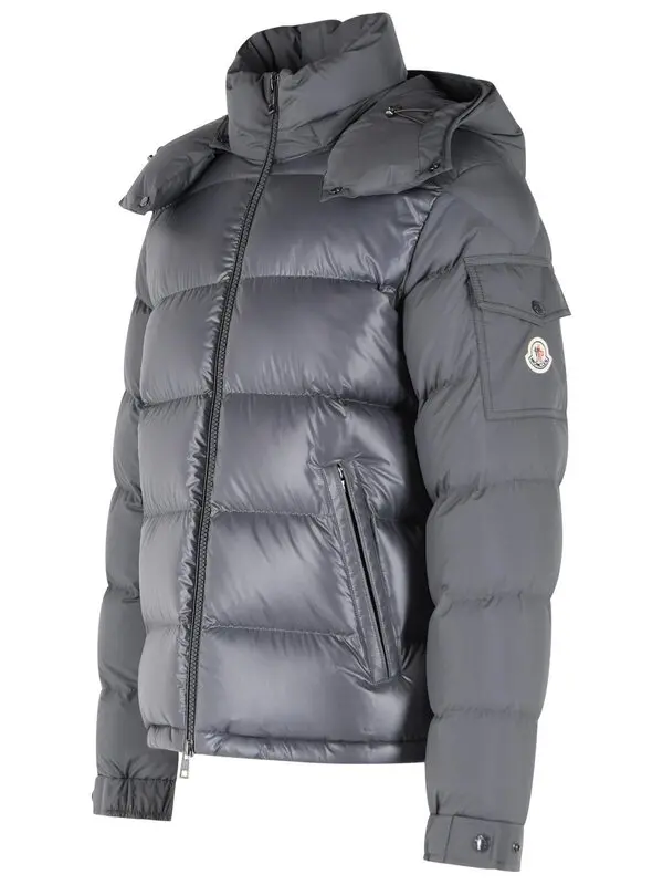 Moncler Maya' Grey Polyester Short Down Jacket - Gray