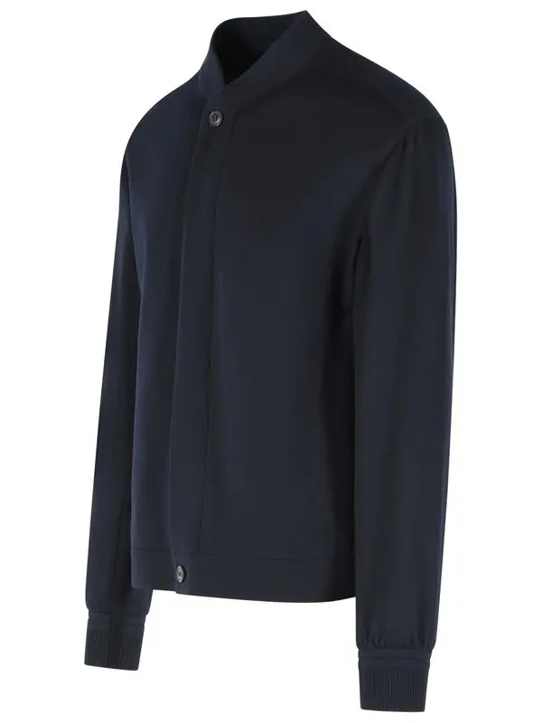 Zegna Oasi' Navy Cashmere Bomber Jacket