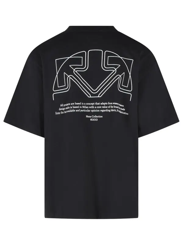 Off-White Offline Half Arrow' Cotton T-shirt - Black