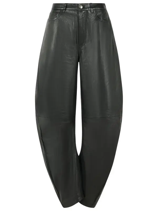 ROTATE BY BIRGER CHRISTENSEN Barrel Pants In Leather - Black