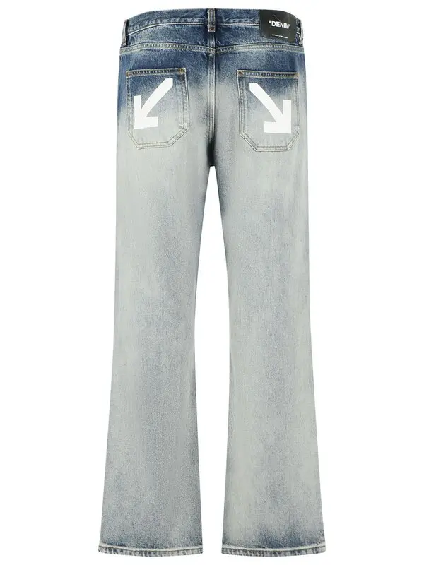 Off-White Half Arrow Slim Relaxed' Cotton Jeans