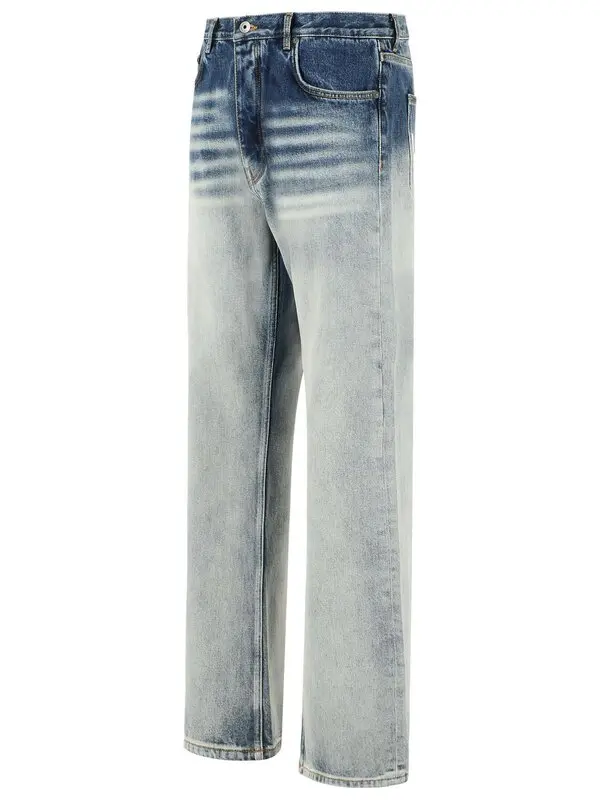 Off-White Half Arrow Slim Relaxed' Cotton Jeans - Blue