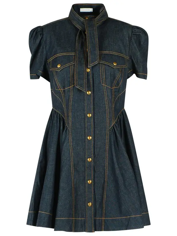 Zimmermann Corset' Navy Denim Dress