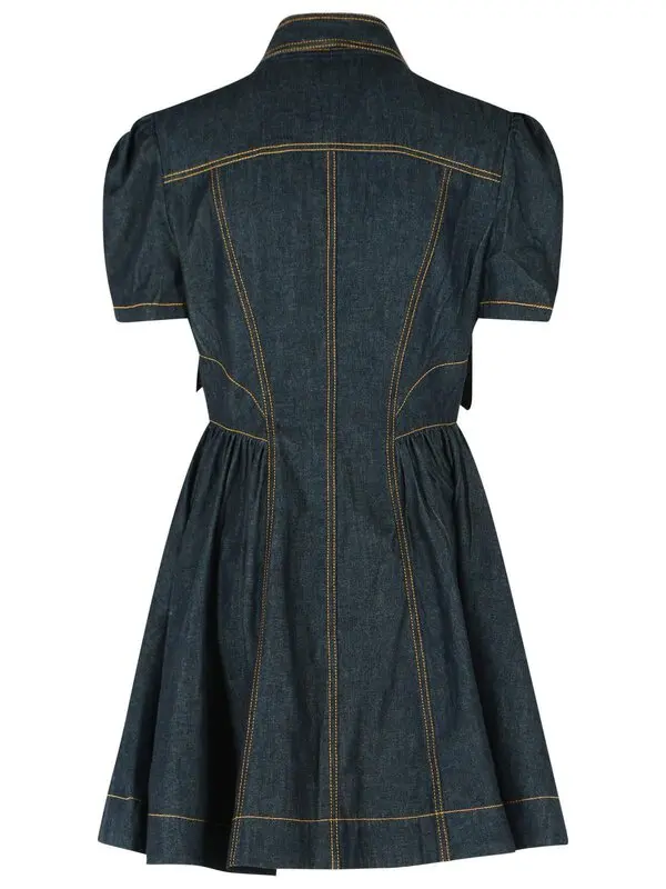 Zimmermann Corset' Navy Denim Dress - Blue