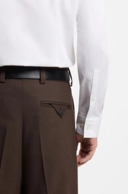 Hugo Slim-fit Cotton Shirt With A Concealed Placket