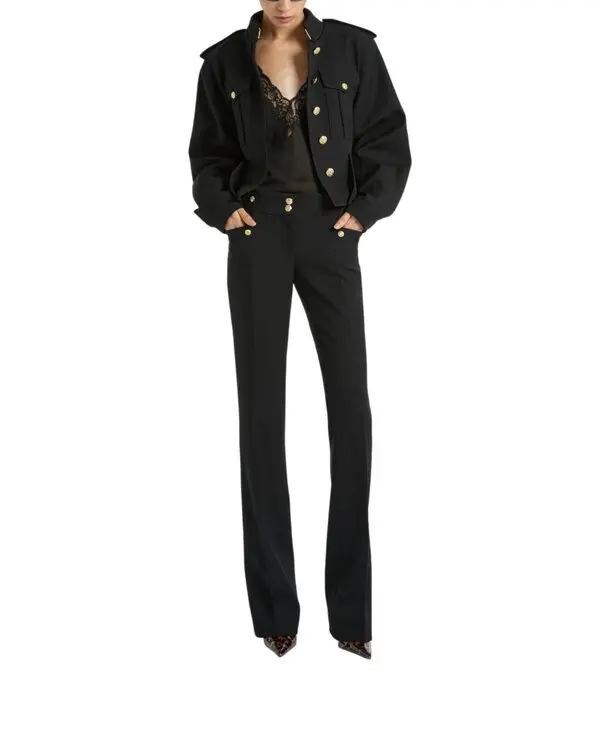 Balmain Pleated Wool Gabardine Trousers