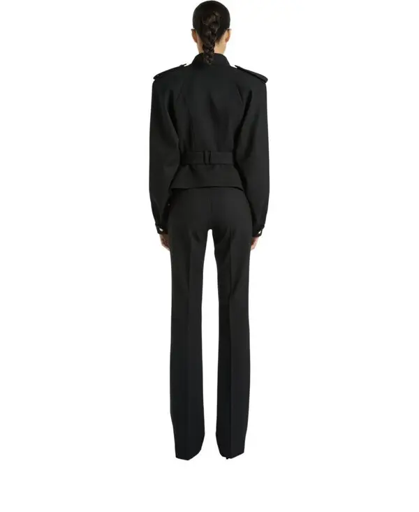 Balmain Pleated Wool Gabardine Trousers
