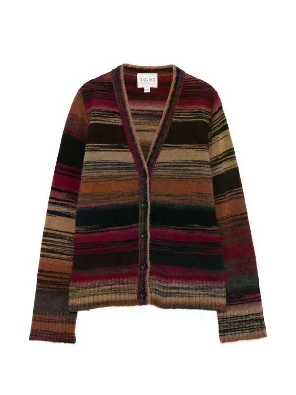 NEERA Striped V-neck Cardigan