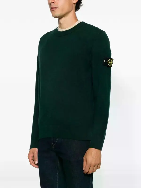 Stone Island Logo-patch Sweater - Green