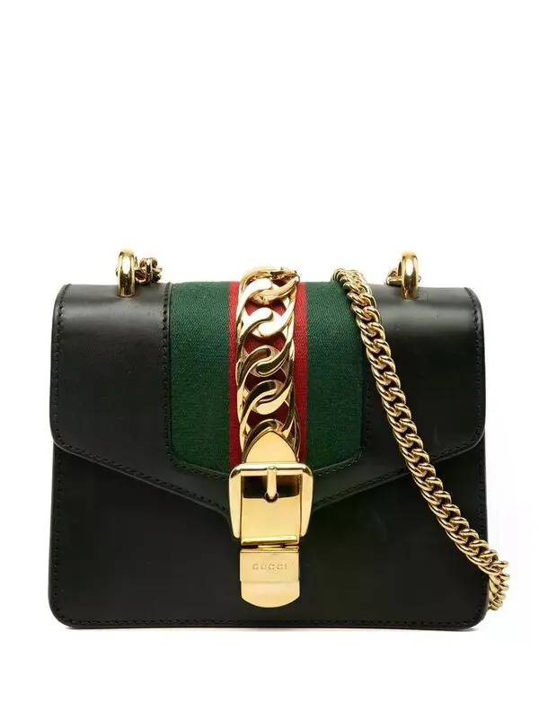 Gucci 2000-2015 Mini Calfskin Web Sylvie Chain Satchel