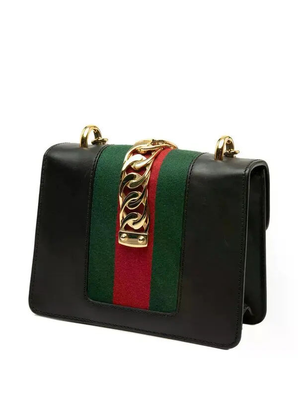 Gucci 2000-2015 Mini Calfskin Web Sylvie Chain Satchel