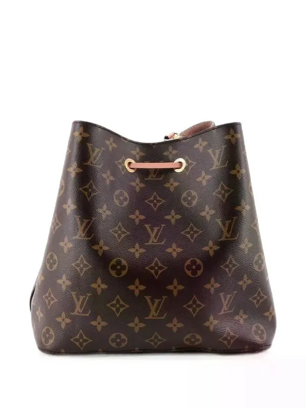 LOUIS VUITTON Neonoe Handbag Monogram Canvas With Leather Mm Bucket Bag - Brown