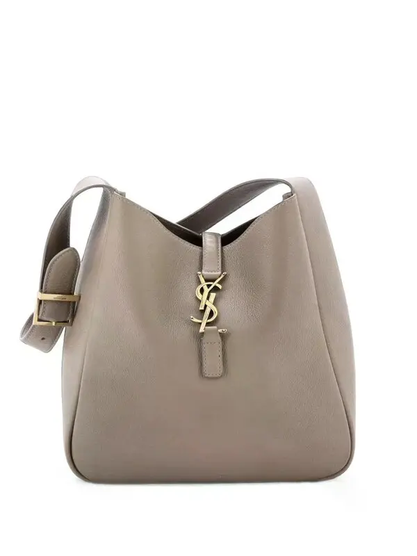 Saint Laurent Le 5 A 7 Supple Leather Small Hobo Bag - Neutrals