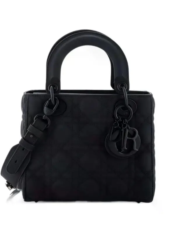 Dior Ultra Matte My Abcdior Lady Bag Cannage Quilt Calfskin Shoulder Bag - Black