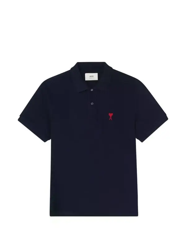 AMI Paris Cotton Polo With De Coeur