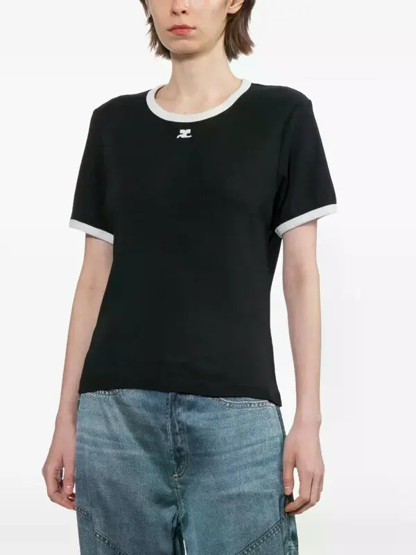 COURREGES Logo-embroidered T-shirt