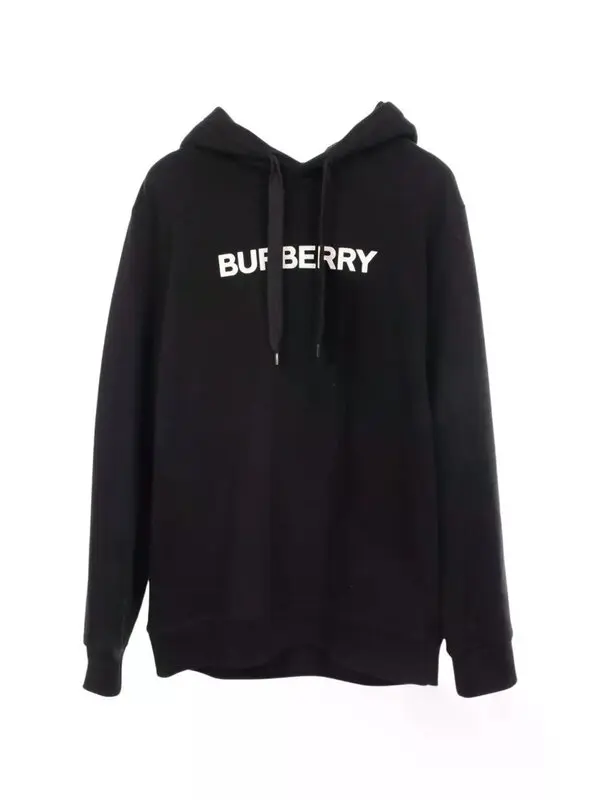 Burberry 2010s Logo Print Hoodie - Black