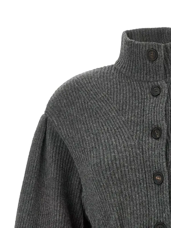 Brunello Cucinelli Belted Chevron-knit Cardigan