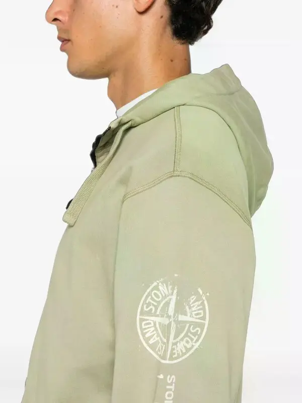 Stone Island Logo-print Zip-up Hoodie