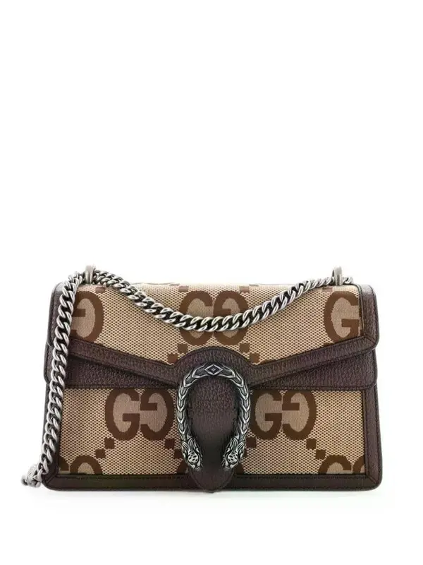 Gucci Dionysus Bag Jumbo Gg Canvas Small Shoulder Bag - Brown