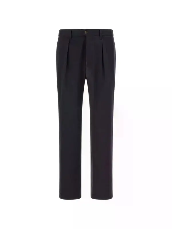 Incotex Pleated Logo-detail Trousers
