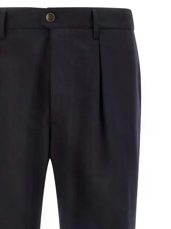 Incotex Pleated Logo-detail Trousers