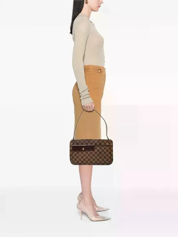 LOUIS VUITTON 2003 Damier Ebene Aubagne Shoulder Bag