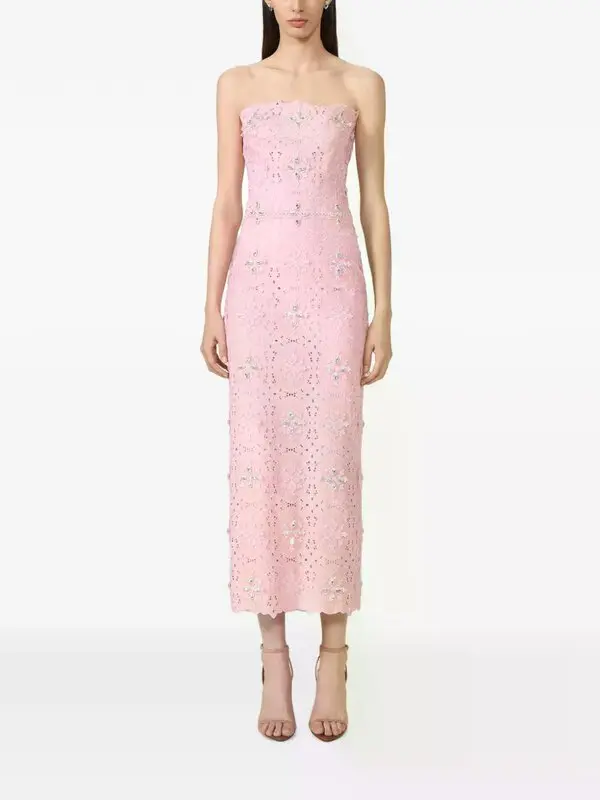 Costarellos Renelle Crystal-embellished Lace Midi Dress
