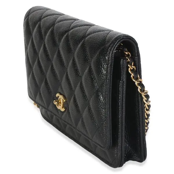 Chanel Quilted Caviar Cc Wallet On Chain