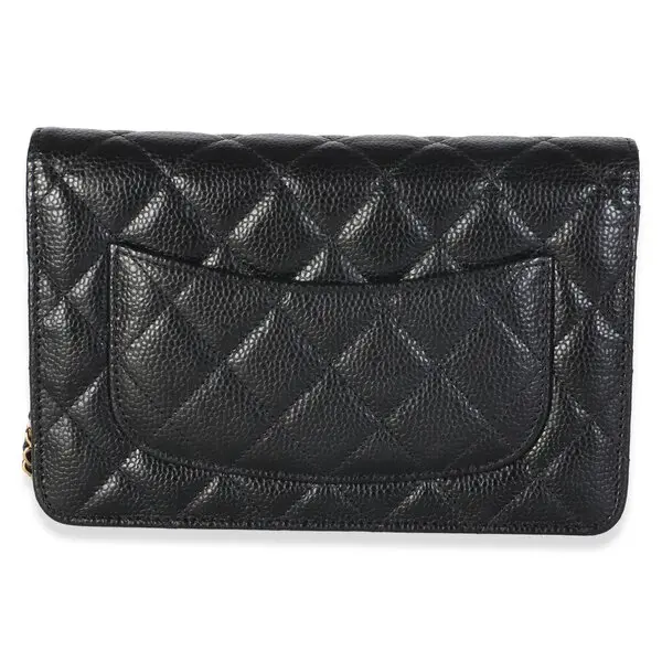 Chanel Quilted Caviar Cc Wallet On Chain