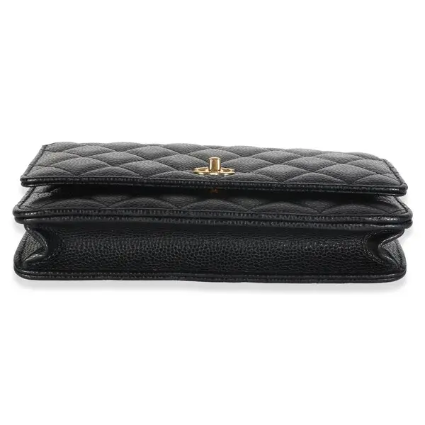 Chanel Quilted Caviar Cc Wallet On Chain