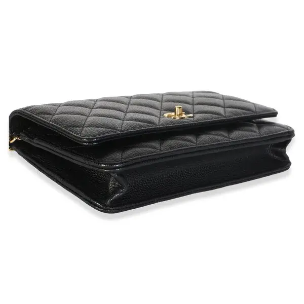 Chanel Quilted Caviar Cc Wallet On Chain