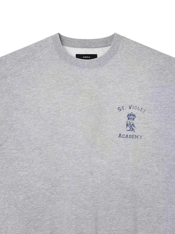 PURPLE BRAND St. Violet Logo-print Fleece T-shirt - Grey