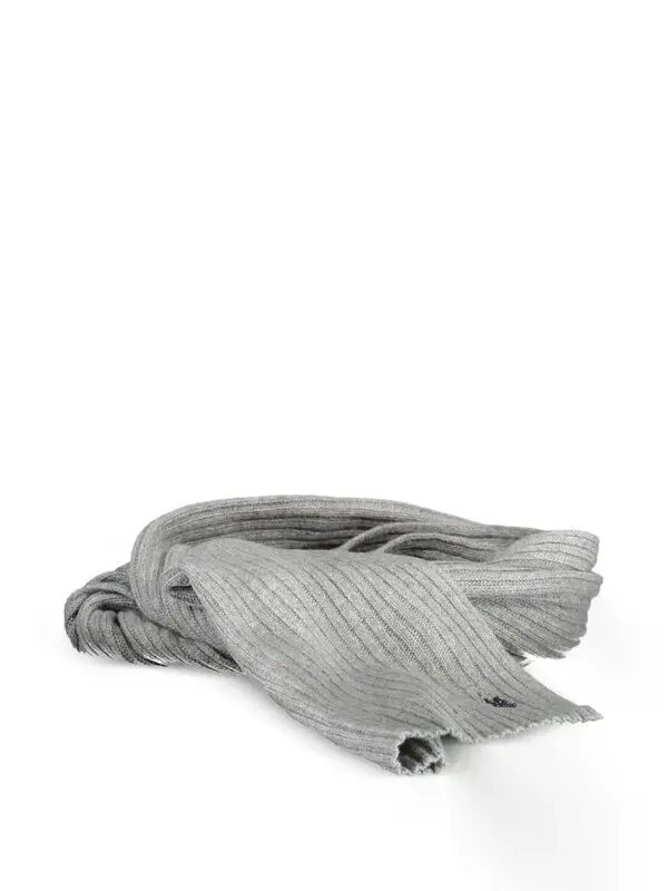 U.s. Polo Assn. Ribbed-knit Logo-embroidered Scarf - Grey