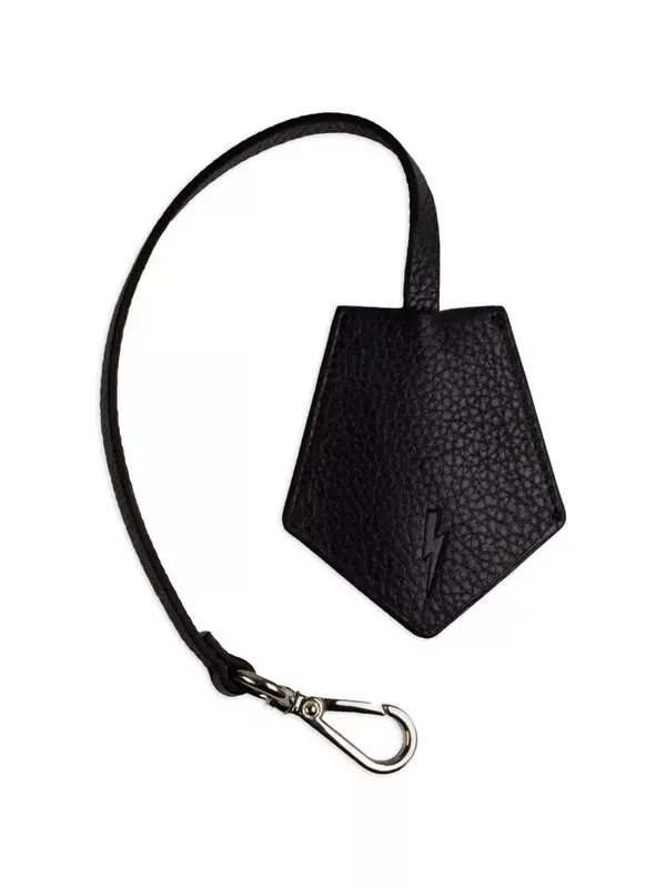 Neil Barrett Lightning-bolt-motif Leather Keychain - Black