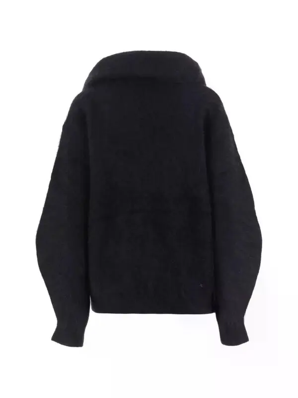 THE GARMENT Roma Mohair-blend Draped-neck Sweater - Black