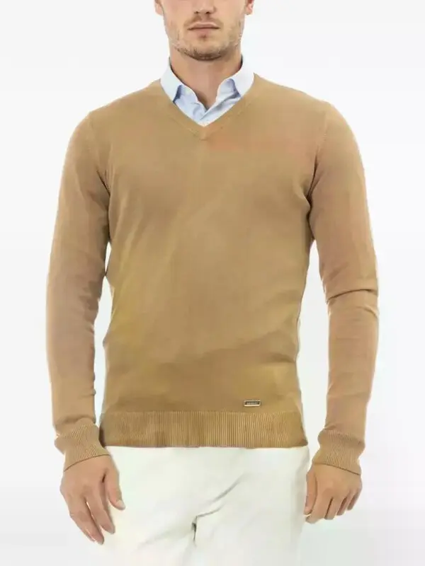BALDININI Logo-plaque V-neck Sweater