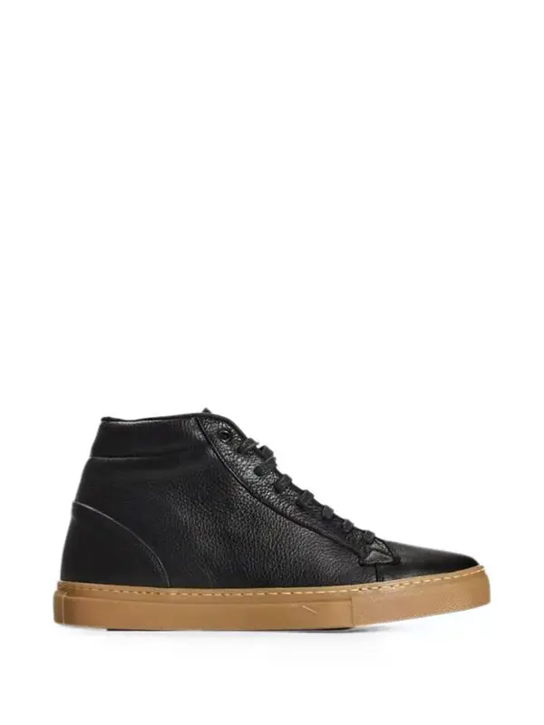 ROBERTO PEPE LUXURY Pebbled-leather High-top Sneakers